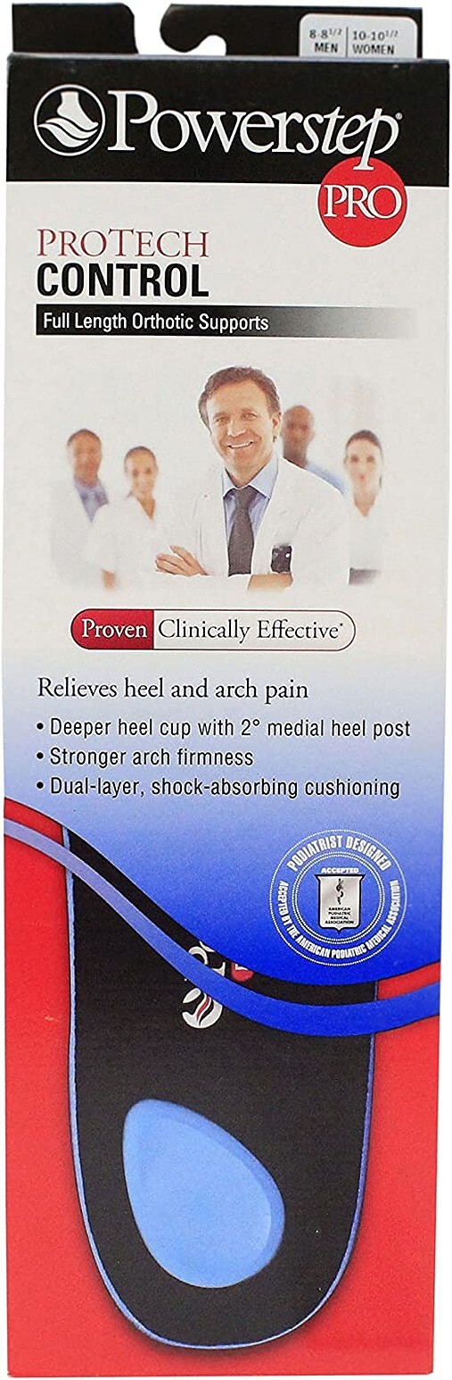 Powerstep SIZE E Protech CONTROL Length Orthotics W: 10–10 ½, M: 8–8 ½ ...