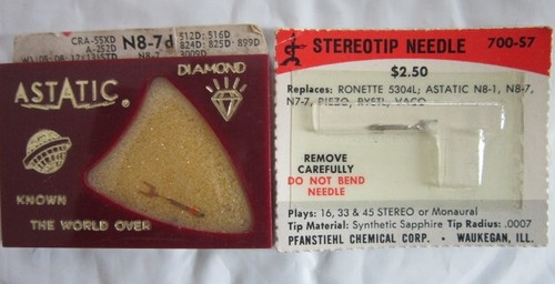ASTATIC N8-7D DIAMOND STYLUS (NEW OLD STOCK) PLUS SAPHIRE NEEDLE AS A ...