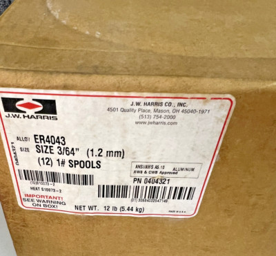 JW Harris Welding Wire 4043 Aluminum 3/64 | eBay