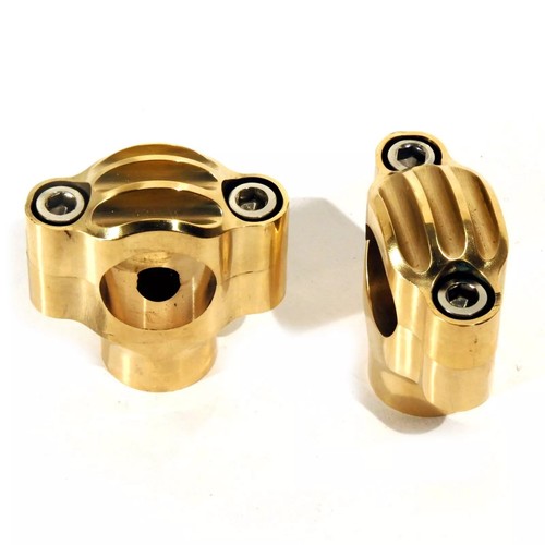 CUSTOM BRASS OLD SCHOOL 1" INCH HANDLEBAR RISERS FOR HARLEY BOBBERS ...