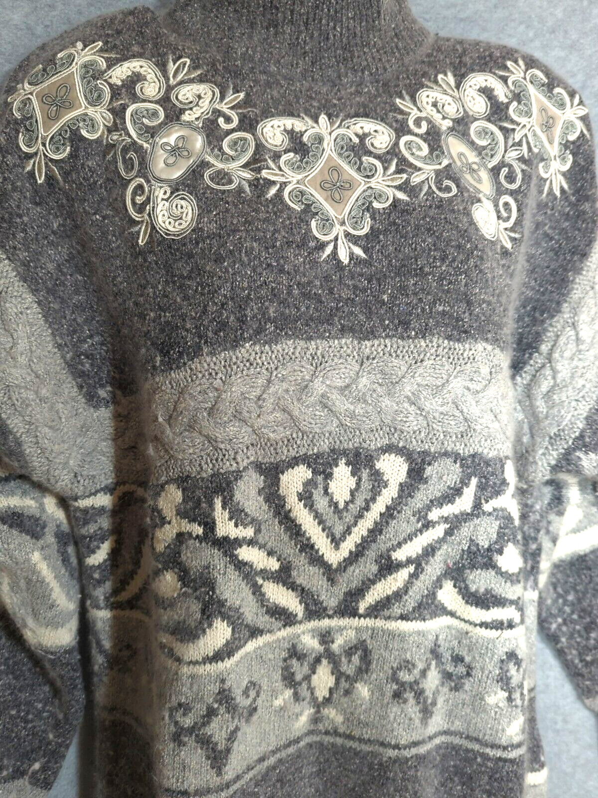 Y2K Vtg Sweater L Embellished IB DIFFUSION 1990s Silk… - Gem