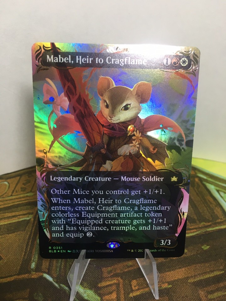 1x - Mabel, Heir to Cragflame - RAISED BORDERLESS FOIL - Bloomburrow ...
