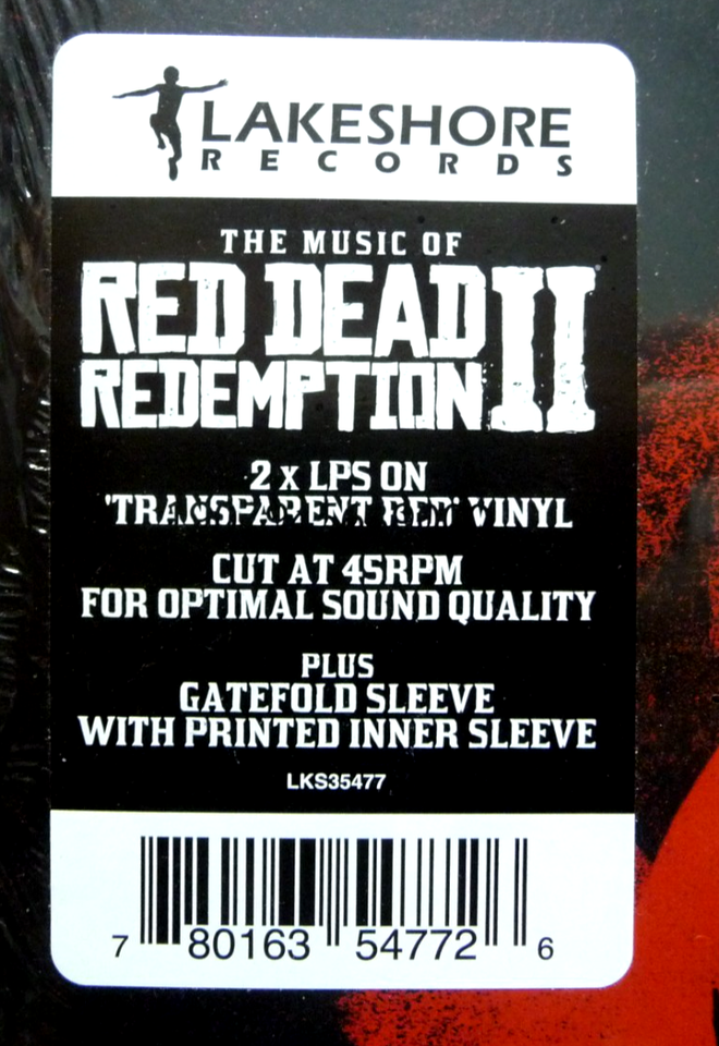 Red Dead Redemption II OST 2-LP - Transparent Red Colored Vinyl 45 RPM ...