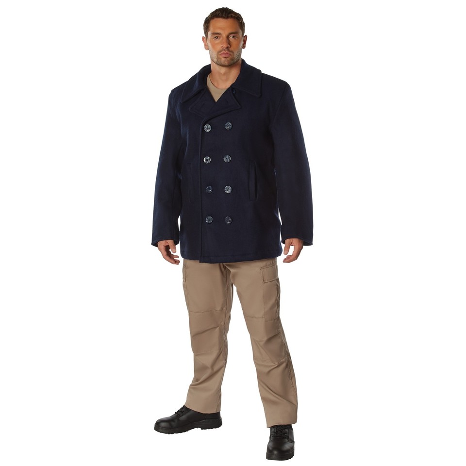 US Navy Type Black Or Navy Blue Wool Blend Peacoat - Great Military ...