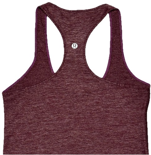 Lululemon Women Size 4 Heathered Grey Maroon Striped Swiftly Tech Racer ...