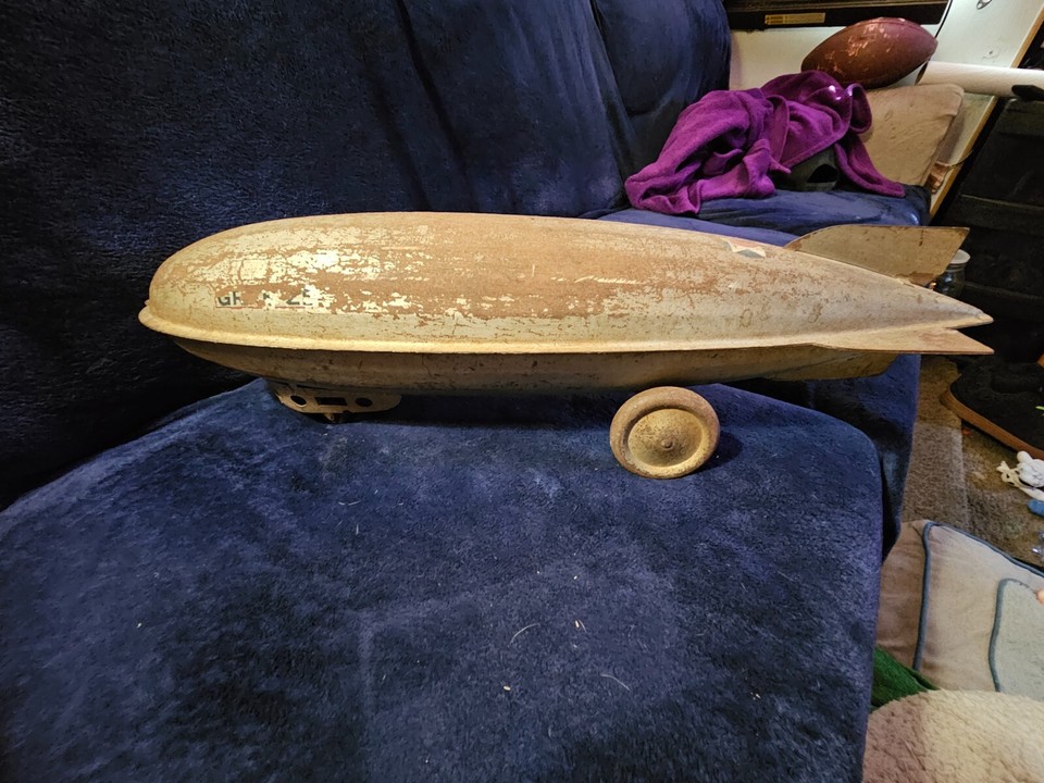 RARE Steelcraft akron graf zeppelin blimp airship pressed steel pull ...