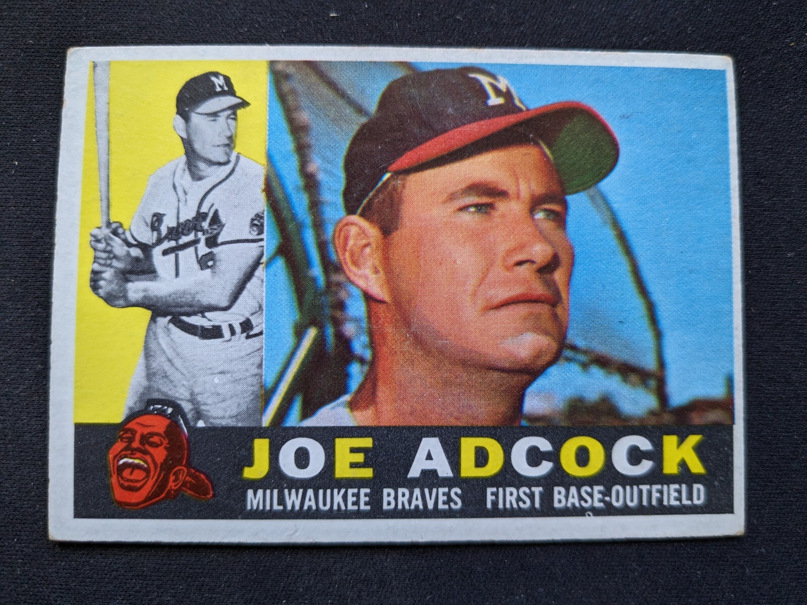 1960 Topps Baseball Card # 3 Joe Adcock - Milwaukee Braves (EX) | eBay