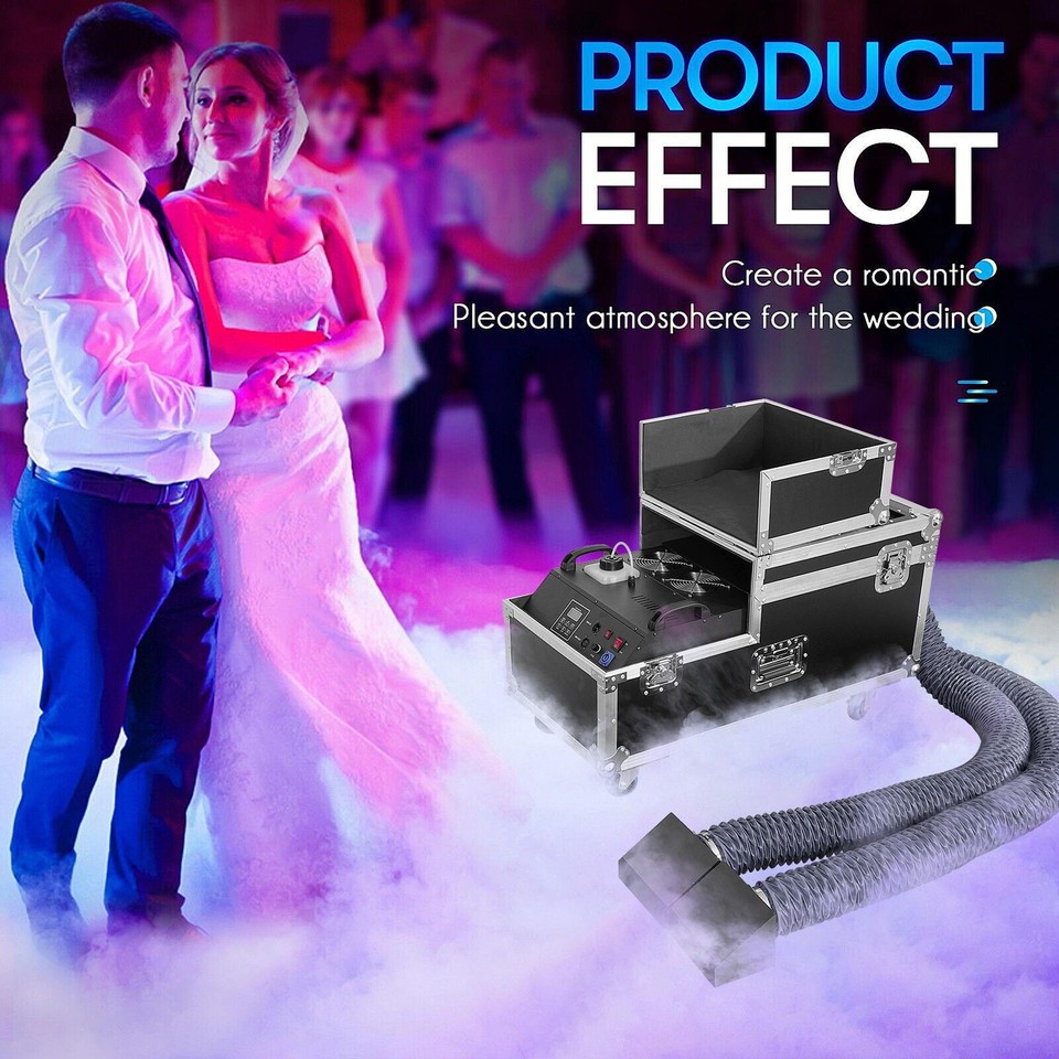 3000W DMX Low Lying Fog Machine Dual Output Waterbased /w Hose Outlets ...