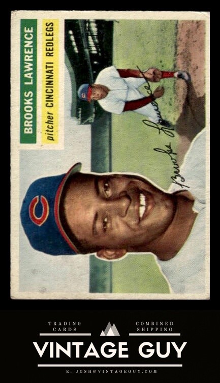 1956 Topps #305 Brooks Lawrence Vintage Cincinnati Redlegs Baseball ...