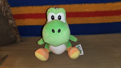 Green Yoshi All Star Stuffed Plush 8" Super Mario Bros Official Little ...
