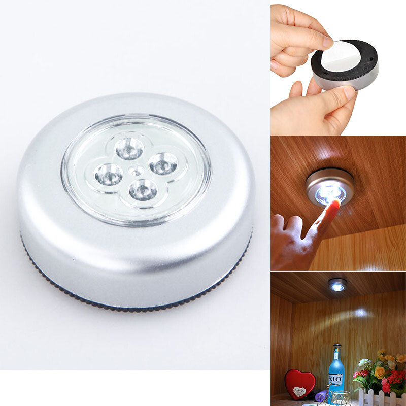 3 LED Touch Push On Off Light Self-Stick On Click Battery Operated ...