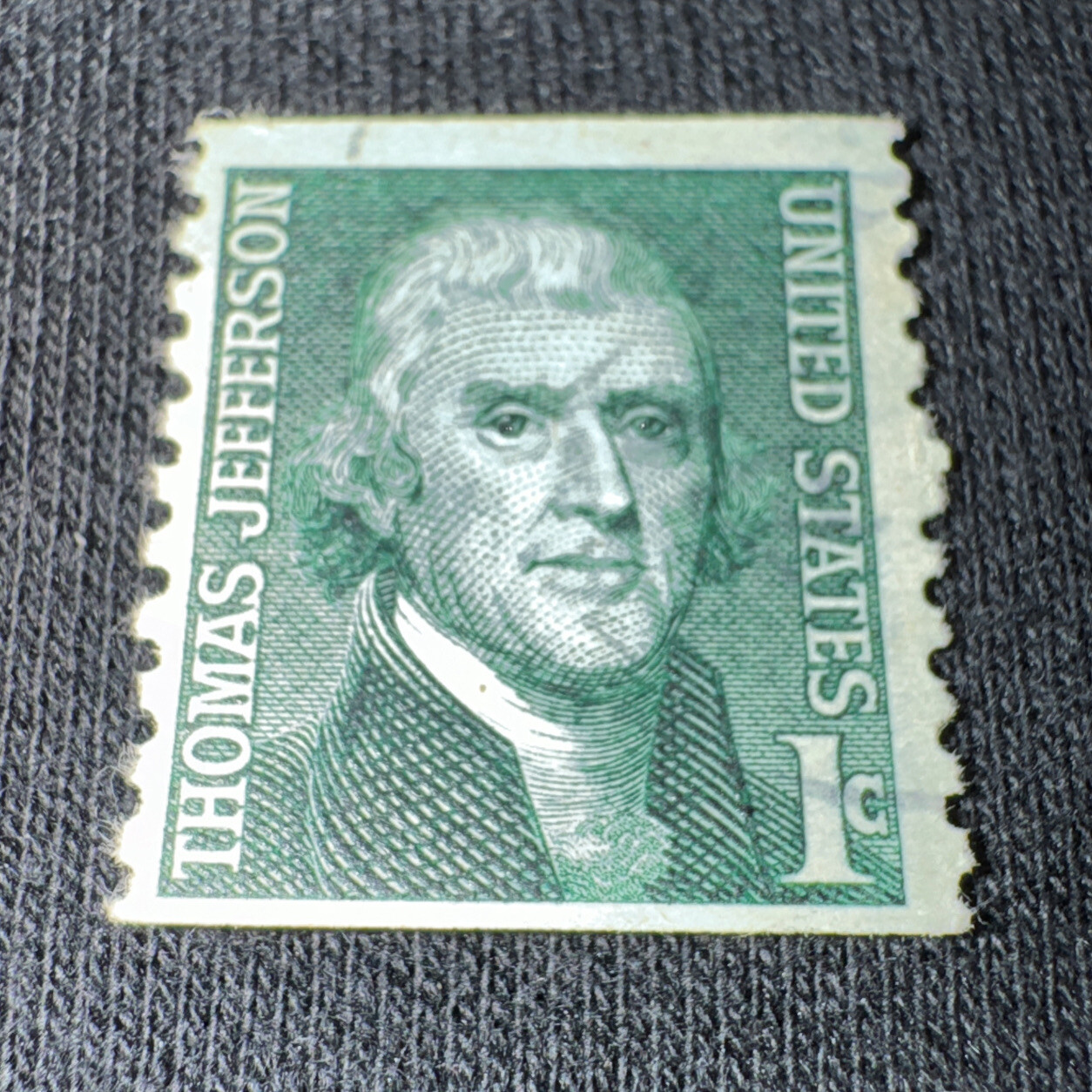 1965 US 1 Cent Thomas Jefferson Stamp Green - Used - Rare Vintage | eBay