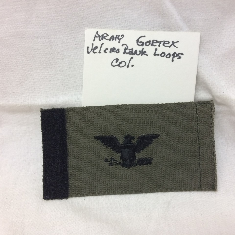 Vintage Military Army Shoulder Loop Insignia Colonel Hook Loop Back ...