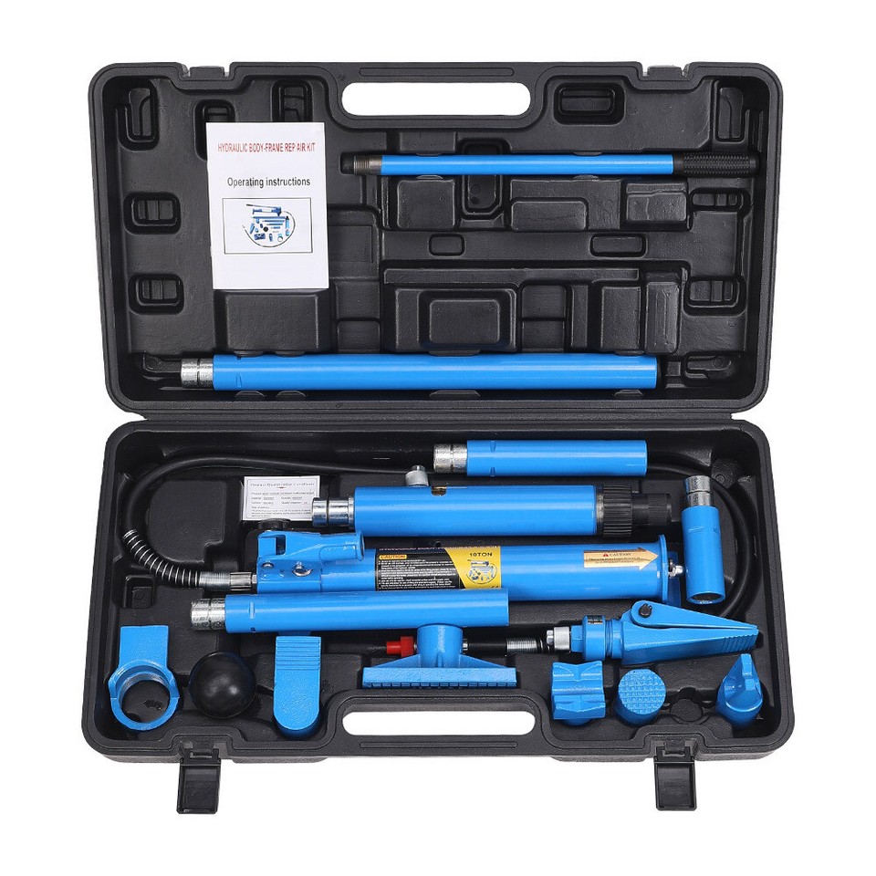 Blue 10 Ton Portable Hydraulic Auto Body Frame Repair Kit Porta Pack ...