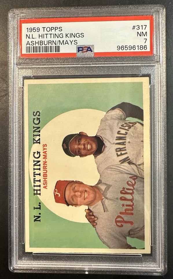 1959 Topps NL Hitting Kings Willie Mays Richie Ashburn PSA 7 #317 | eBay