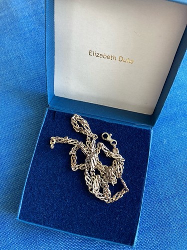 Unusual Style Silver Chain Elizabeth Duke Marked 925 Italy 18 Inches ...