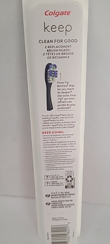 Colgate Keep Manual Toothbrush Deep Clean Refills, Floss Tip, 1 Box ...