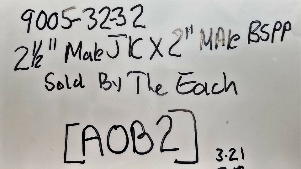 2” MALE JIC X 2” MALE BSPP - 9005 SERIES 9005-32-32 ADAPTALL [A0B2] | eBay