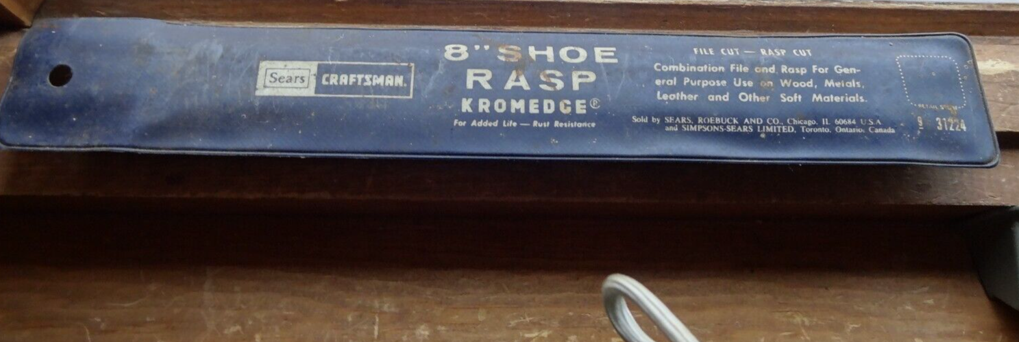 Sears Craftman 8 Inch Shoe Rasp Kromedge File Cut Rasp Cut 9 31224 | eBay