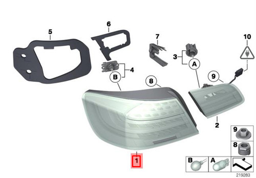 NEW OEM BMW 3 COUPE E92 REAR RIGHT OUTER TAILLIGHT 63217251958 7251958 ...