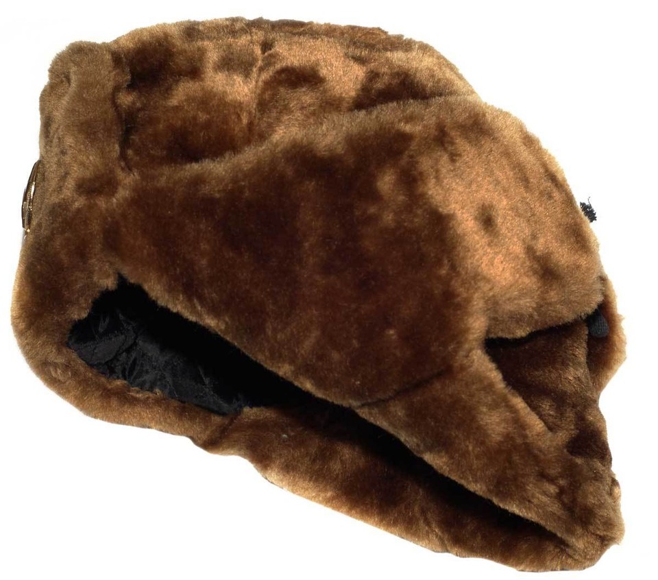 Russian ushanka winter hat. Brown Faux fur. Trapper Hunter Ear Flap ...