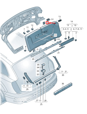 NEW AUDI Q7 4M REAR LIFTGATE EMERGENCY RELEASE COVER 4M0867747DS2 | eBay