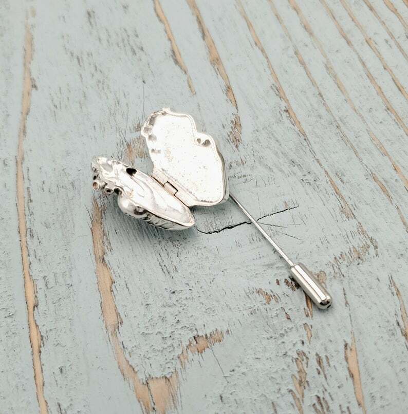Fabulous Anatomical Heart Locket Stickpin Solid 935 Argentium Silver ...