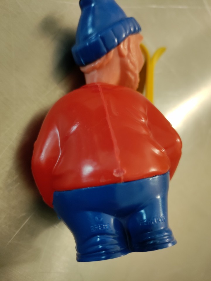 HTF VTG BREBA Germany Blue Eyed Skier Bobblehead Nodder Red Blue Hard ...