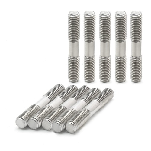 10PCS M8 x 50mm Double End Threaded Stud, Stainless Steel, 50mm Length ...