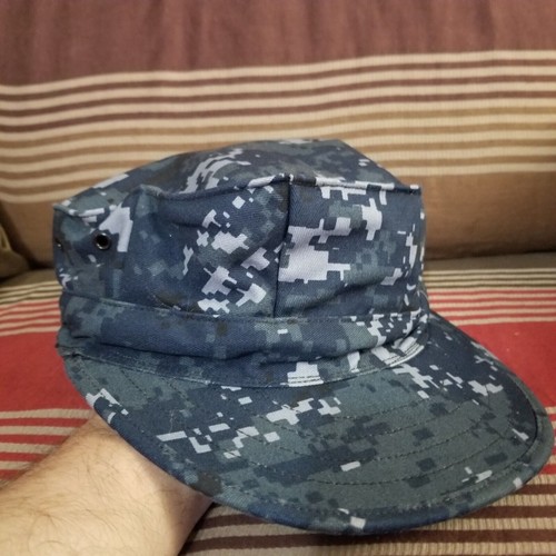 US Navy Hat Cap 8 Point Size 6 3/4 Blue Digital Camouflage Working ...