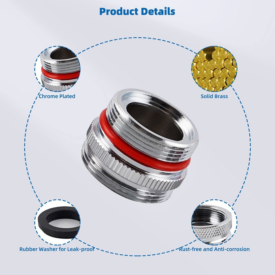 15 PCS Faucet Adapter Kit Brass Sink Aerator Adapters Male Female Sink ...