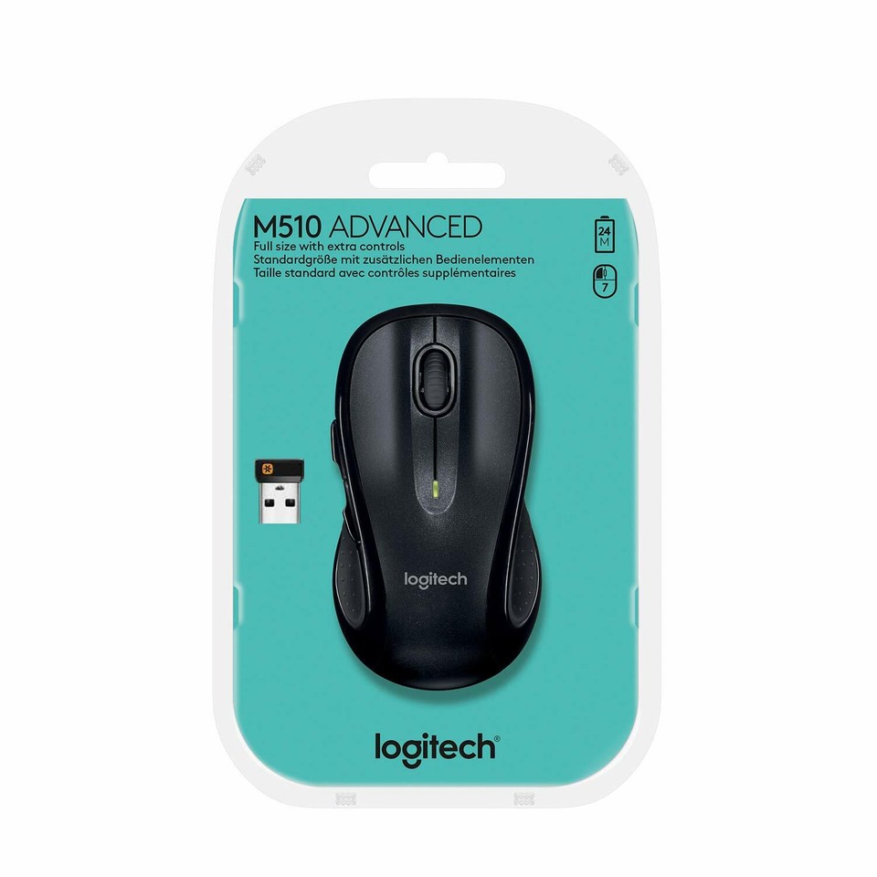 Logitech M510 Wireless Computer Mouse – Comfortable Shape with USB ...