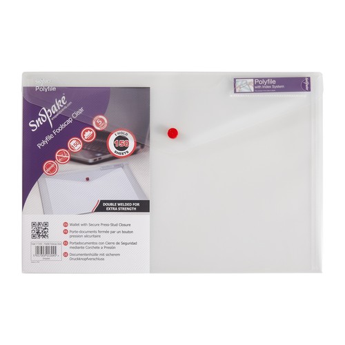 Snopake Polyfile Wallet File Foolscap Clear Pack of 5 5017303013045 ...