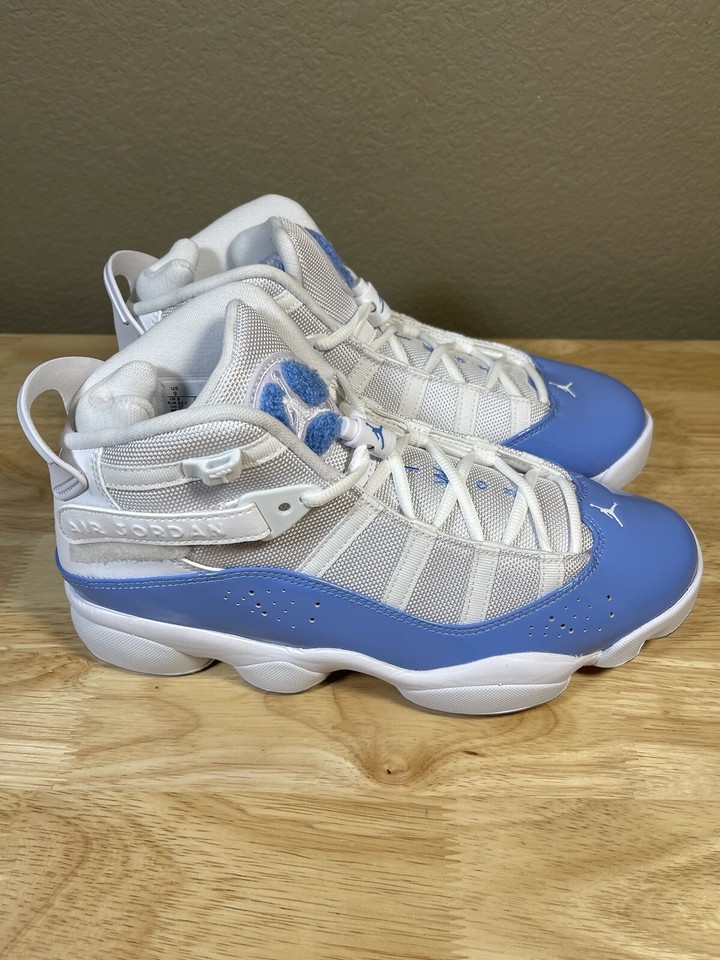 Nike Air Jordan 6 Rings UNC White Valor Ice Blue CW7037-100 Mens Size ...