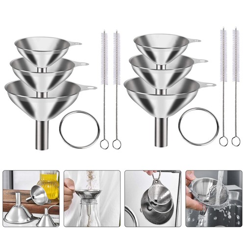 Stainless Steel Oil Bucket Set Funnels for Kitchen Use Filling Bottles ...