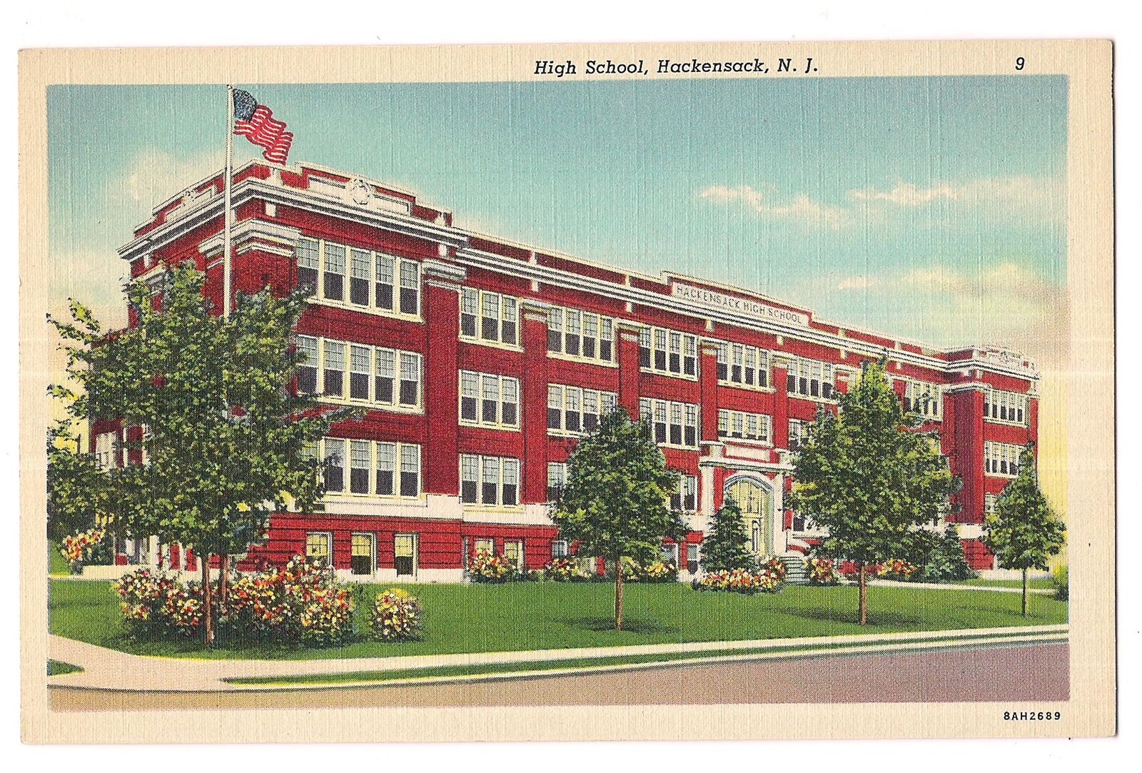 HIGH SCHOOL Public Bldg from 1916 Hackensack New Jersey Postcard NJ ...