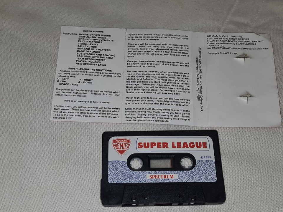 Super League Players Football Sinclair ZX Spectrum Games N2 53 | eBay