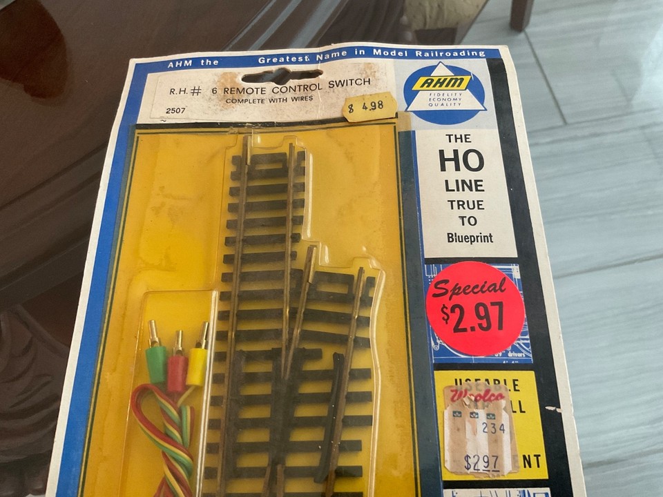AHM HO Scale Track #2507 #6 Right Hand RC Switch Wires Made Italy ...
