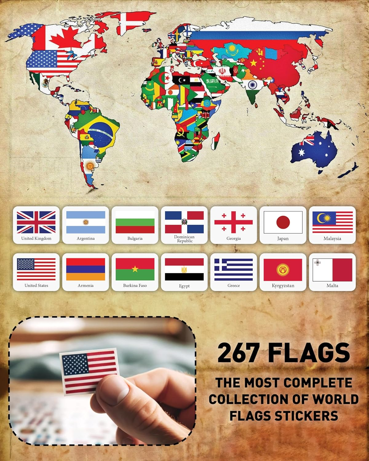 Flags of the World Stickers - Premium Country Flags and Mini Flag ...