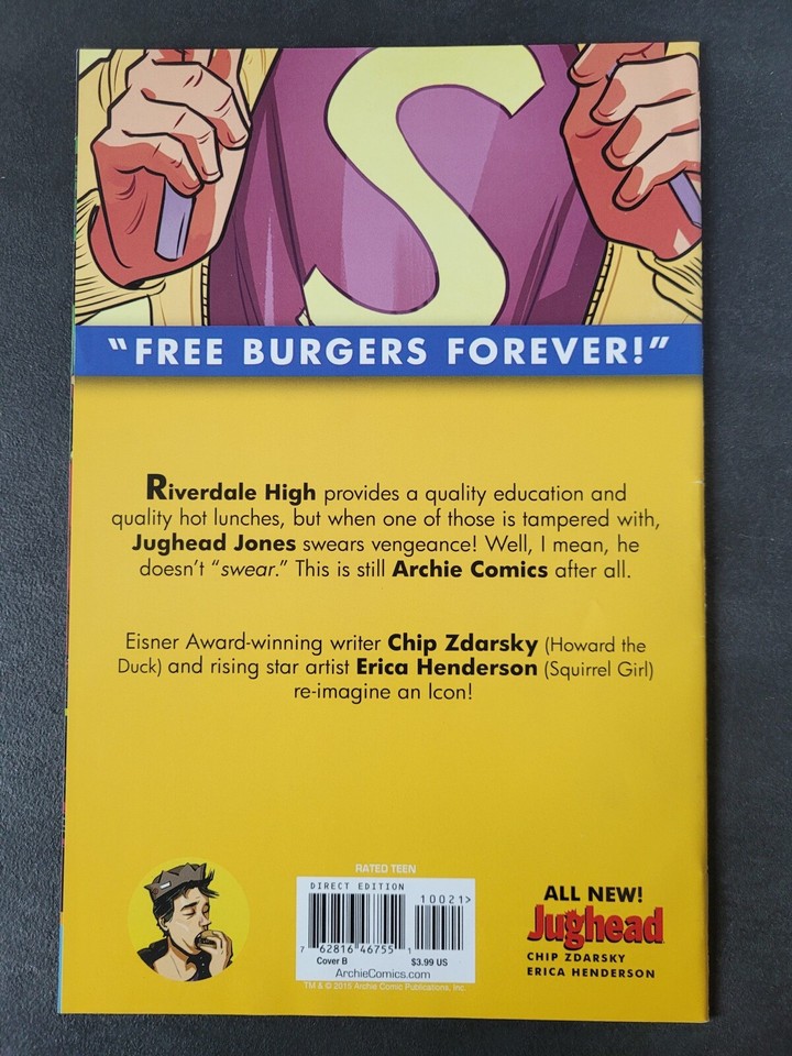 JUGHEAD #1 ARCHIE COMICS 1ST PRINT CHIP ZDARSKY! ANTON EMDIN VARIANT ...