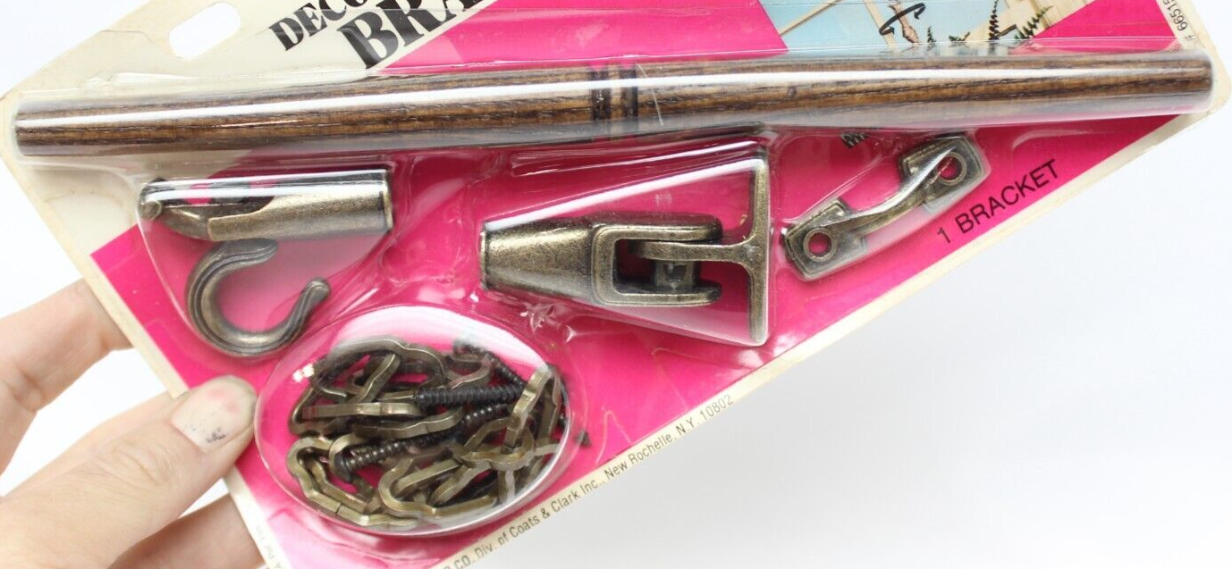 Vtg Homecraft Decorator Chain Bracket for up to 25lbs #665151 Wood/Iron ...