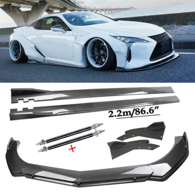 For Lexus LC500 500h Carbon Fiber Front Bumper Rear Lip Chin Spoiler ...