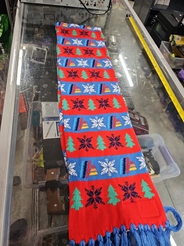 Aldi Limited Edition Christmas Scarf 60" Red And Blue | eBay