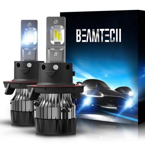 BEAMTECH H13 Bulbs 9008 Fog Light Bulb 6500K 30mm Heatsink Base CSP ...