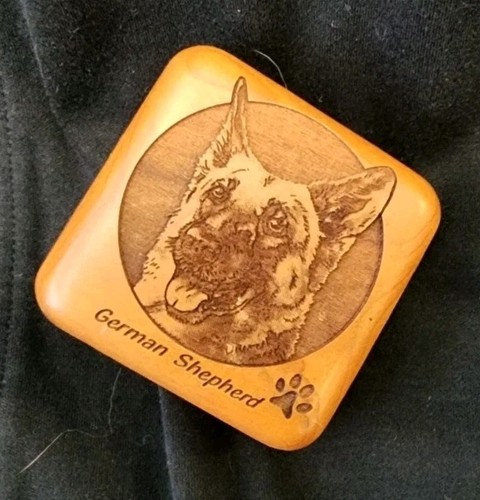 Laser Cut Wilderness Woods German Shepherd Dog Magnetic Wooden Trinket ...