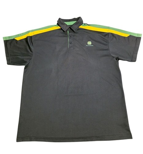 John Deere Mens XL Black & Colorful Pop Top Embroidered Golf Shirt ...