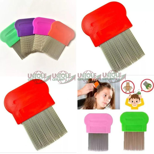 2 Pcs Lice Steel Stainless Eggs Ticks Hair Brush Dust Comb Nit Remover ...