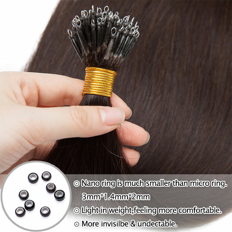 CLEARANCE Nano Ring 100% Human Remy Hair Extensions Micro Loop Beads I ...