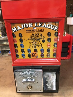RARE Vintage MLB Baseball Caps Vending Machine w/ Hats Cap Keychains in ...
