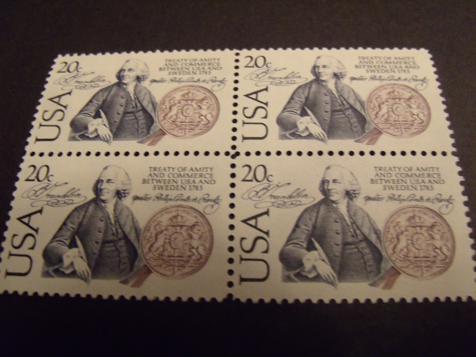 US Postage Stamp 1983 TREATY OF AMITY & COMMERCE BETWEEN USA & SWEDEN ...